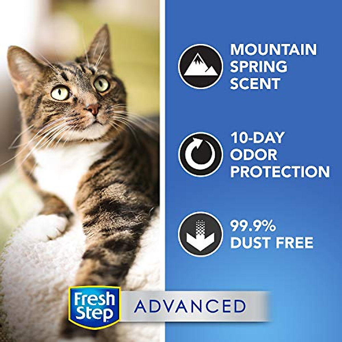 Fresh Step Advanced Extreme Clumping Cat Litter with Odor Control - Mountain Spring Scent, 18.5 lb (Package May Vary)