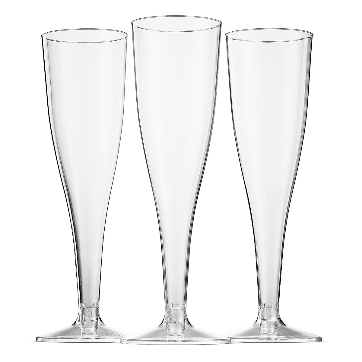 Munfix 100 Pack Plastic Champagne Flutes 5 Oz Clear Plastic Toasting Glasses Disposable Wedding Thanksgiving Party Cocktail Cups