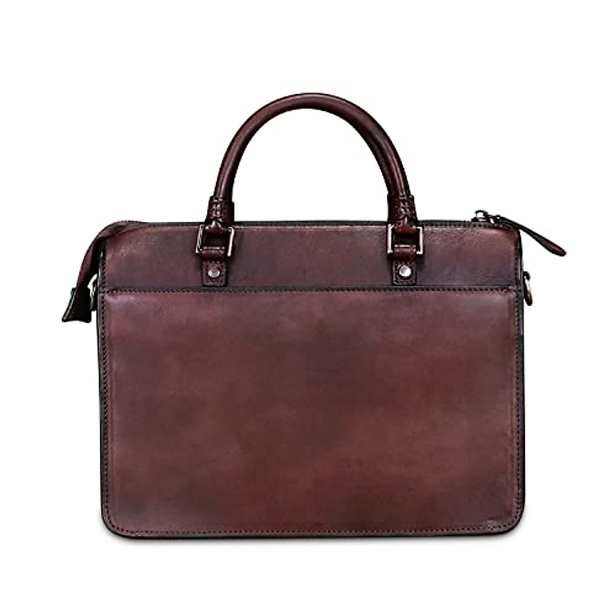 Genuine Leather Satchel Purse for Women Vintage Handmade Top Handle Handbag Retro Messenger Crossbody Bag (Coffee)