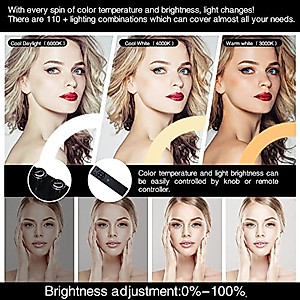 18 Inch Ring Light LED Ringlight Kit with Tripod Dimmable 3000-6000K w/Smartphone Holder for Live Streaming Shooting Camera Photography Makeup Selfie YouTube Vlog Video