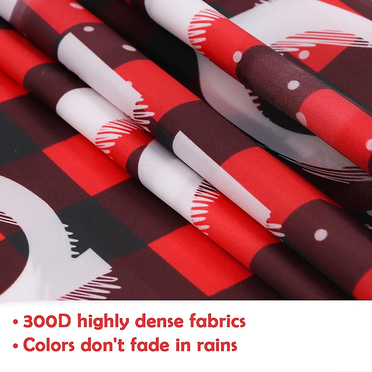 Ivenf Merry Christmas & Happy New Year Decorations, Red Black Buffalo Plaid Banner, 2 Pcs Front Porch Sign Set, Indoor Outdoor Yard Wall Home Decor