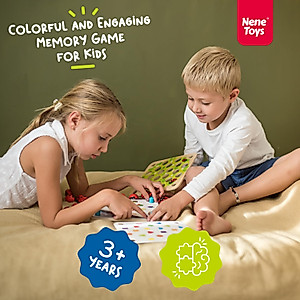 Nene Toys Ladybug Memory Game - Wooden Matching Game for Kids Age 3-5 with 10 Patterns - Educational Family Board Game