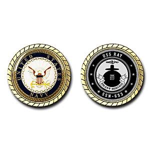 USS Ray SSN-653 US Navy Submarine Challenge Coin - Officially Licensed