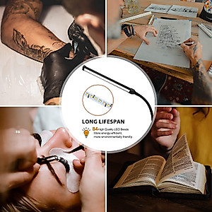 Dragon-Hub Bright Led Floor Lamp with Remote, Floor Light Touch, 3 Colors 5 Brightness 10 Mins Timer, Eyelash Lamp for Eyelash Extensions Lash Light Reading Lamp (Black - R)