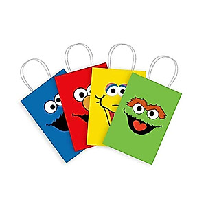 16 Packs Elmo Party Bags for Se-same Street Birthday Party Supplies, Including 4Patterns for Kids Birthday Party Decorations