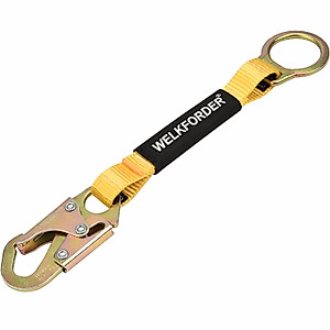 WELKFORDER 18-Inch D-Ring Extender Fall Protection with Snap Hook Connector and "O" Ring ANSI Compliant