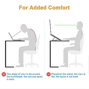 Laptop Stand Upgraded, Adjustable Portable Laptop Holder for Desk, Aluminum Ventilated Notebook Riser for MacBook Air Pro, More 10-15.6 inches PC Computer, Tablet, iPad (Silver)