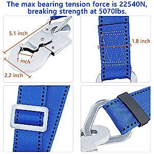 Aystkniet Climbing Lanyard, Safety Adjustable Non-Shock Absorbing Lanyard from 4-Feet to 6-Feet Outdoor Tree Climbing Belt Restraint Lanyards With Large Snap Hooks