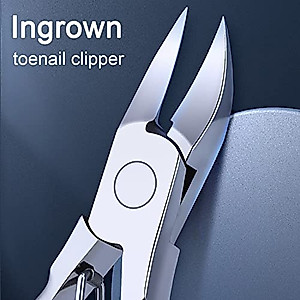 Podiatrist Nail Clippers, Professional Thick & Ingrown Toenail Clippers for Men & Seniors,Pedicure Clippers Toenail Cutters, Super Sharp Curved Blade Grooming Tool