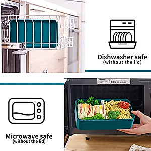 PARACITY Bento Box for Adults/Kids, Stackable Japanese Bento Lunch Box, Large Capacity Dishwasher Safe Lunch Container with PC Lid, Includes Sauce Cup, 2*Divider, Cutlery, Food-Safe