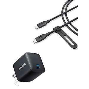 Anker 543 USB C to USB C Cable (140W, 6ft), USB 2.0 Bio-Nylon Charging Cable & 45W USB C Super Fast Charger, 313 Charger, Ace Foldable PPS Fast Charger Supports Super Fast Charging 2.0