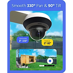 ANNKE CZ400 4MP PoE IP Audio Security Camera, PTZ CCTV Dome Camera with AI Human, 4X Optical Zoom, H.265+ Color Night Vision, Pan & Tilt, Auto Focus, RTSP, IP66 Waterproof for Outdoor
