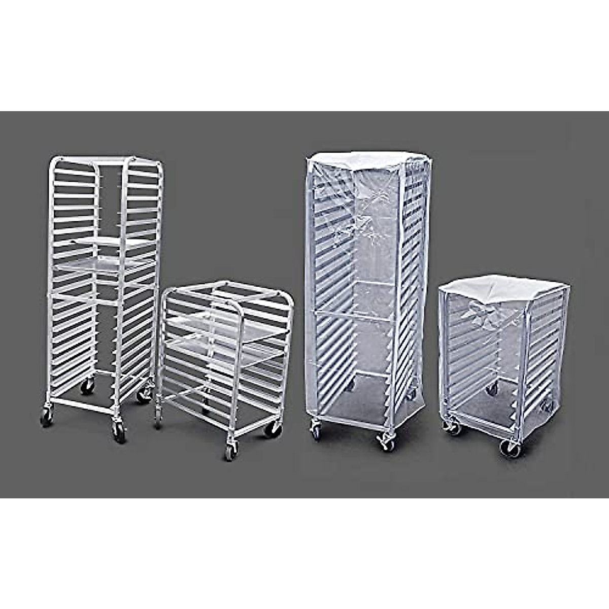 New Star Foodservice 530387 Commercial-Grade Sheet Pan/Bun Pan Rack Cover, Plastic, 20-Tier, 28" L x 23" W x 61" H, Clear