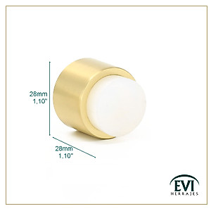EVI | Wall Adhesive Doorstop | 1.1'' X 1.1'' | White Rubber | Brass Finished Matte | Great Adherence | 100% Functional | Mod. 198/28