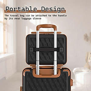 Melalenia Luggage Sets 7 Piece Suitcase Set, Hard Shell Carry on Luggage Travel Suitcases with Spinner Wheels and TSA Lock, Lightweight Luggage Set for Women, Black Brown