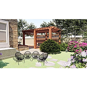 Acapulco Woven Lounge Chair for Indoor and Outdoor Use (4PC Black)