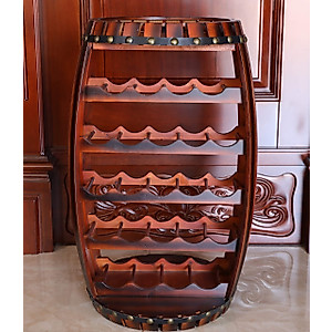 Vintiquewise Large Wooden Barrel Shaped 23 Bottle Wine Rack