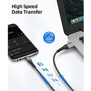 SUNGUY Micro USB Cable 1FT[3Pack] Short Braided USB 2.0 Micro Fast Charging and Data Sync Cord for Samsung Galaxy S7 Edge S6,Moto G5 G5S Plus,Sony Xperia Z3 Z5