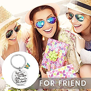 Ouligay True Friends Keychain Friendship Gifts for Women Best Friends Keychain Bff Long Distance Friendship Gifts Bestie Friends Leaving Apart Going Away Gift for Women Birthday Christmas