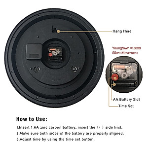 OCEST 16 Inch Large Analog Outdoor Wall Clock, Waterproof, Weather-Resistant, Non-Ticking, Battery-Operated, with Temperature Display, for Patio, Pool, Lanai, Fence, Porch, Garden, Bathroom