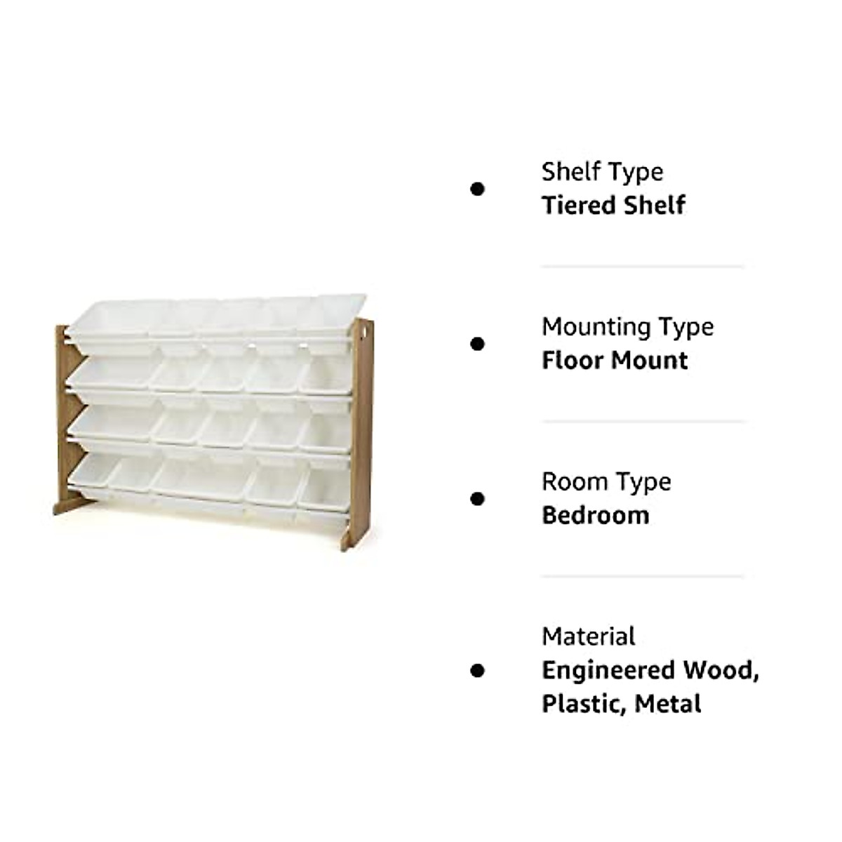 Humble Crew Toy Organizer with 20 Storage Bins, Natural/White