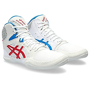 ASICS Kid's Snapdown 3 Grade School Wrestling Shoes, 2, White/Classic RED