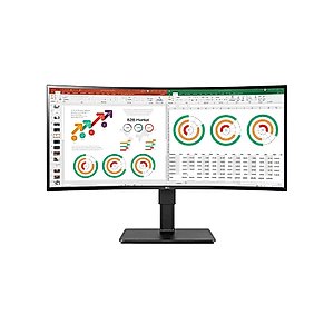 LG 34” TAA IPS QHD UltraWide Monitor (3440x1440) with 21:9 Aspect Ratio, HDR10, sRGB 99% Color Gamut, Dual Controller & MaxxAudio, Black (34BN770-B) (Renewed)