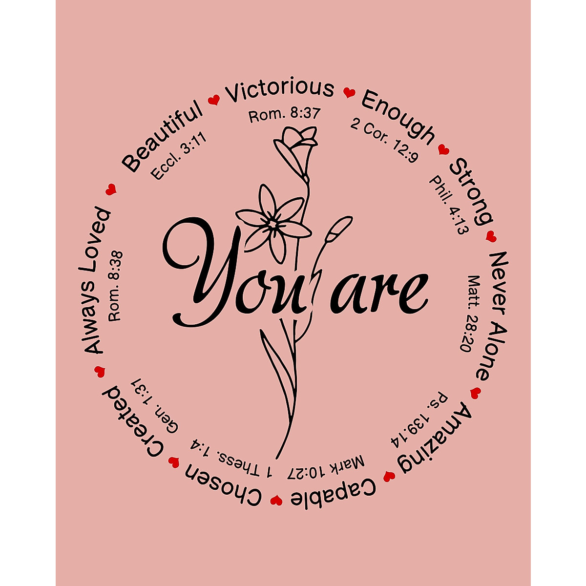 SOULVIBE Christian Gifts for Women - Religious Gifts for Women Faith - Mothers Day Gifts - Christmas Gifts for Women, Mom, Grandma, Sister, Auntie - You Are Beautiful - 20Oz Tumbler, Pink