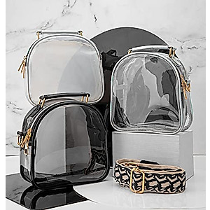 UEOE Clear Purse for Women, Crossbody Clear Bag Stadium Approved, See Through PVC Bag with 2 Shoulder Straps
