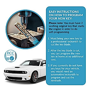 Keyless2Go Replacement for New Uncut Fobik Remote Transponder Ignition Pod Car Key Y170 (2 Pack)