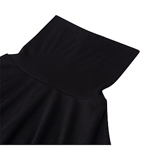 PICKLION Mens Turtleneck Shirts Slim Fit Basic Solid Casual Long Sleeve Thermal Pullover Undershirts Black