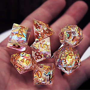 Tabletop RPG DND Dice Set Mirrored Multibody Dice Set of 7 Includes Decoration Dungeons & Dragons Dice Playthings