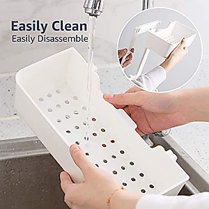 LEVERLOC Suction Shower Caddy With Paper Towel Holder, Bathroom Shower Basket Wall Mounted Shower Organizer for Shampoo, Facial Cleanser, Hand Sanitizer, Shower Rack for Kitchen & Bathroom, Drill-Free