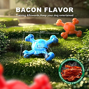 Dog Toys for Aggressive Chewers - Indestructible Dog Toy,Puppy chew Toys for Teething,Interactive Dog Toys,Dog Enrichment Toys,Puppy Essentials,Dog Birthday - Medium - Bacon - christmas dog toys