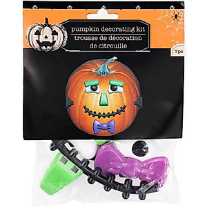 Halloween Plastic Push in Pumpkin Decorating Kits No Carving Kits 1 Set 4 Packs Halloween Pumpkin Faces Push in