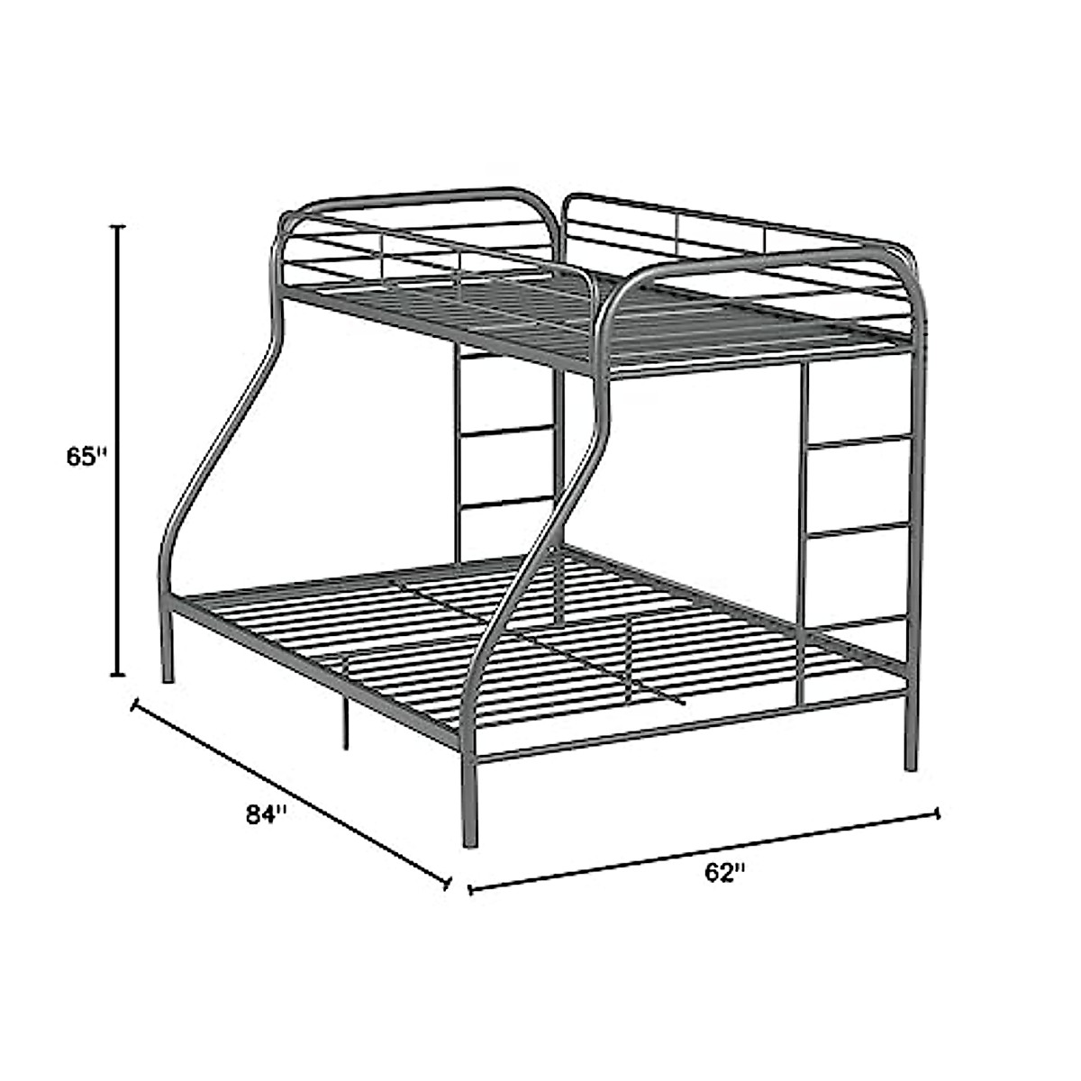 ACME Tritan Twin XL/Queen Bunk Bed - 02052SI - Silver