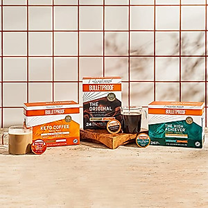 Bullletproof The Original Vanilla Flavored Medium-Roast Single-Serve Pods, Pack of 24, Unsweetened and Sugar-Free Coffee