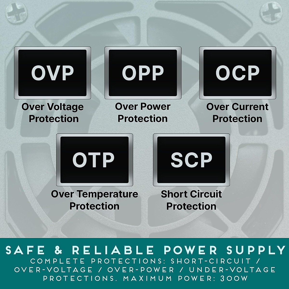 Apevia TFX-AP300W Standard Flex ATX 300W Power Supply - 115-230V AC, 1 x 20/24Pin Main Power, 1 x 12V(P4), 3 x Pheripheral, 3 x SATA, 1 x Floppy