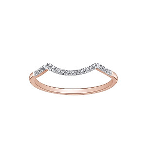 AFFY 0.25 Carat (Cttw) Round White Natural Diamond Pear Frame Infinity Split Shank Engagement Wedding Bridal Ring Set In 10k Solid Rose Gold (I-J Color, I2-I3 Clarity, 1/4 CT) Ring Size-5