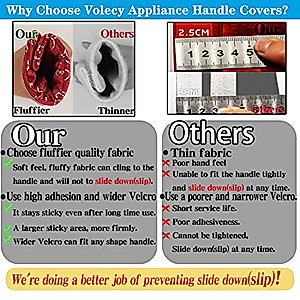 Volecy Refrigerator Door Handle Covers, Set of 6 Washable Cloth Decor Keep Appliance Clean for Fridge Microwave Stove Dishwasher Bathroom Catch All Stains Dust Dirty Fingerprints (Navy Blue Velvet)