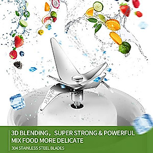 Yeaky Portable Blender, Mini Personal Blender with Detachable Base and USB Rechargeable, 16oz Juicer Cup for Shakes and Smoothie, Especially for Baby Food, Home Outdoor Office and Travel(white, 16oz)