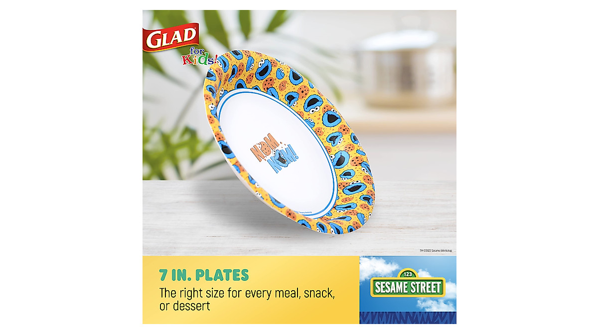 Cookie Monster Paper Plates for Kids - 20 Pack | Sesame Street Fun