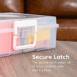 IRIS USA 4" x 6" Photo Storage Craft Keeper, 2 Pack, Main Container with 16 Organization Cases for Pictures, Crafts, Scrapbooking, Stationery Storage, Protection and Organization, Clear