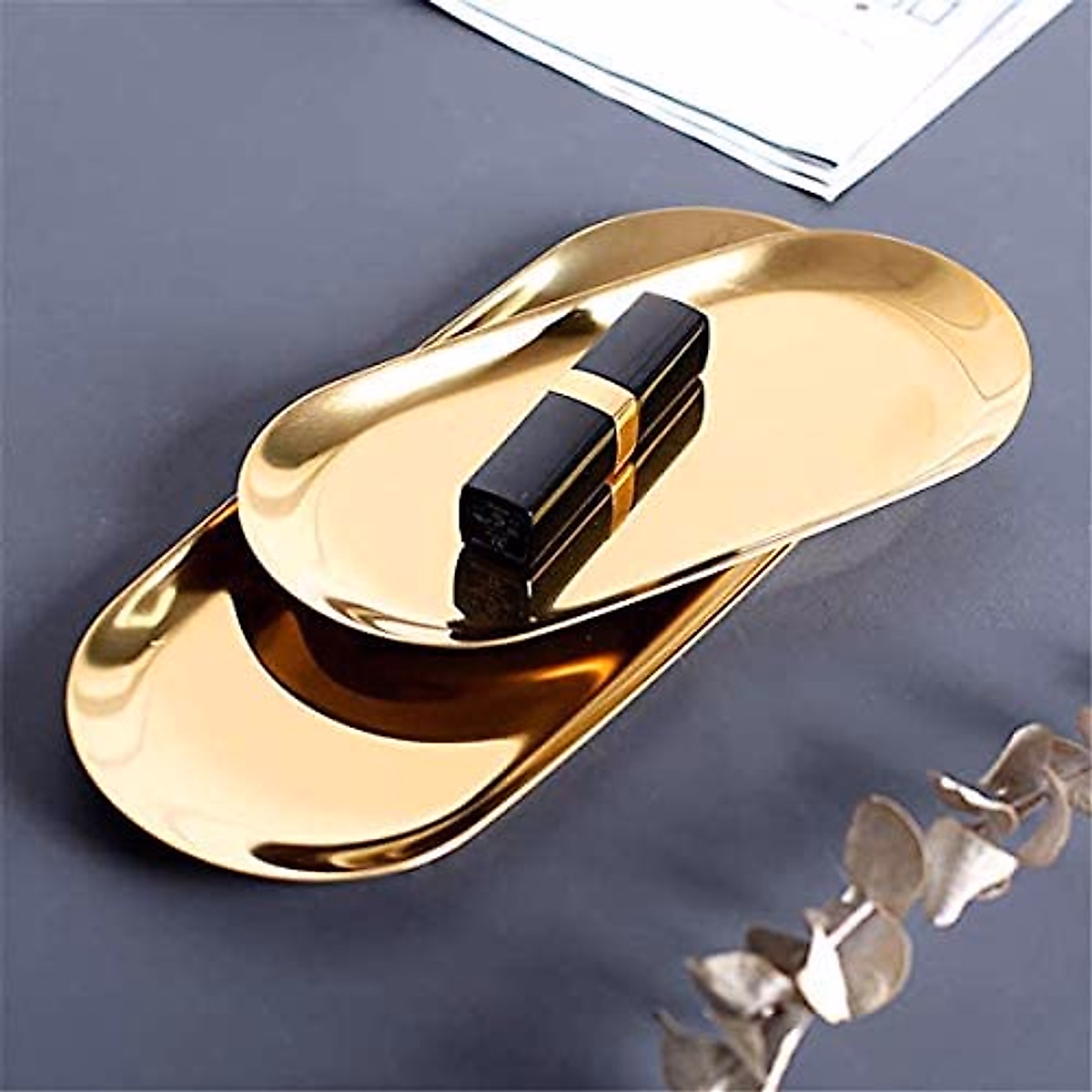 MODUODUO Bathroom Vanity Trays Set of 2 Toilet Tank Storage Tray for Towel Cosmetics Ring Jewelry Organizers Bathroom Candle Perfume Soap Shampoo