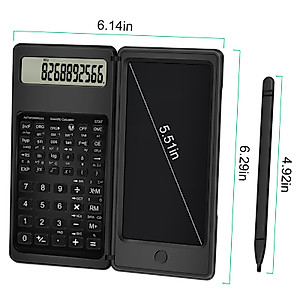 Calculator with Notepad, TRELC 10 Digits LCD Display Scientific Calculator, Multi-Function Portable Desktop Calculator for High School, Office Meeting and Home