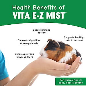 Oasis Vita E-Z Mist All-in-1 Multivitamins for Guinea Pigs - Daily Vitamin Supplement Supports Healthy Bones & Teeth, Joints & Digestion, Promotes Healthy Skin Coat, 2-Ounces