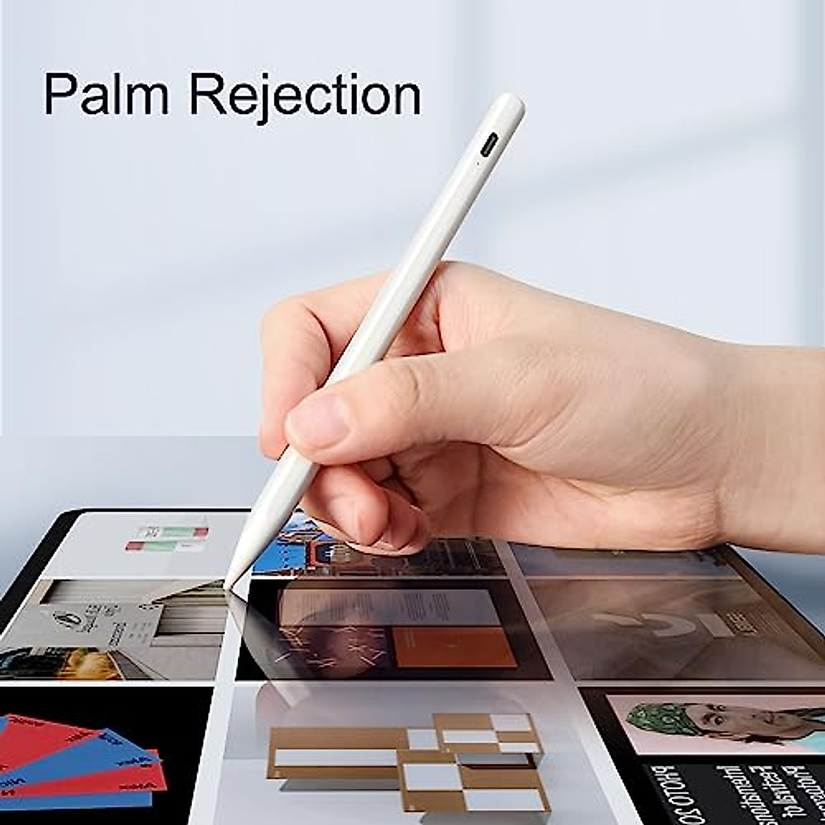 Stylus Pen for iPad, 13 mins Fast Charging Apple iPad Pencil with Palm Rejection, Tilt Sensitivity, Work for 2018-2022 iPad Air 3/4/5, iPad Mini 5/6, iPad 6/7/8/9/10, iPad Pro 11", iPad Pro 12.9"