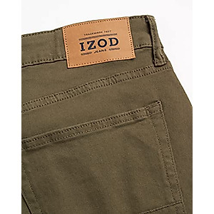 IZOD Men's Denim Jeans - Comfort Stretch Relax Fit Jeans - Casual Jeans for Men, Size 32W x 30L, Smoky Olive