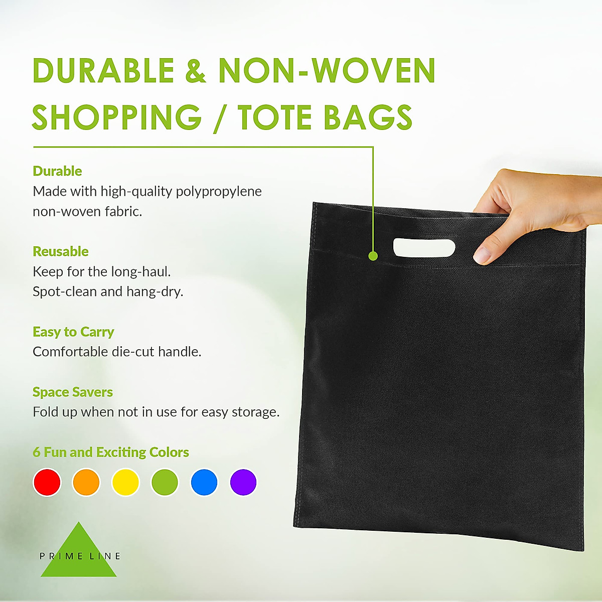 Thank You Bags with Handles - 15x16 Inch 25 Pack Reusable Black Fabric Totes with Handles for Small Business, Retail, Boutique Use, Shopping & Merchandise, Delivery & Restaurant Take Out Bags, in Bulk