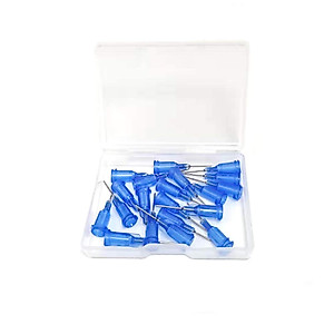 20 Pack - 22 Ga 1/2 Inch Blunt Tip Dispensing Needle with Luer Lock,Blue,20 Pack
